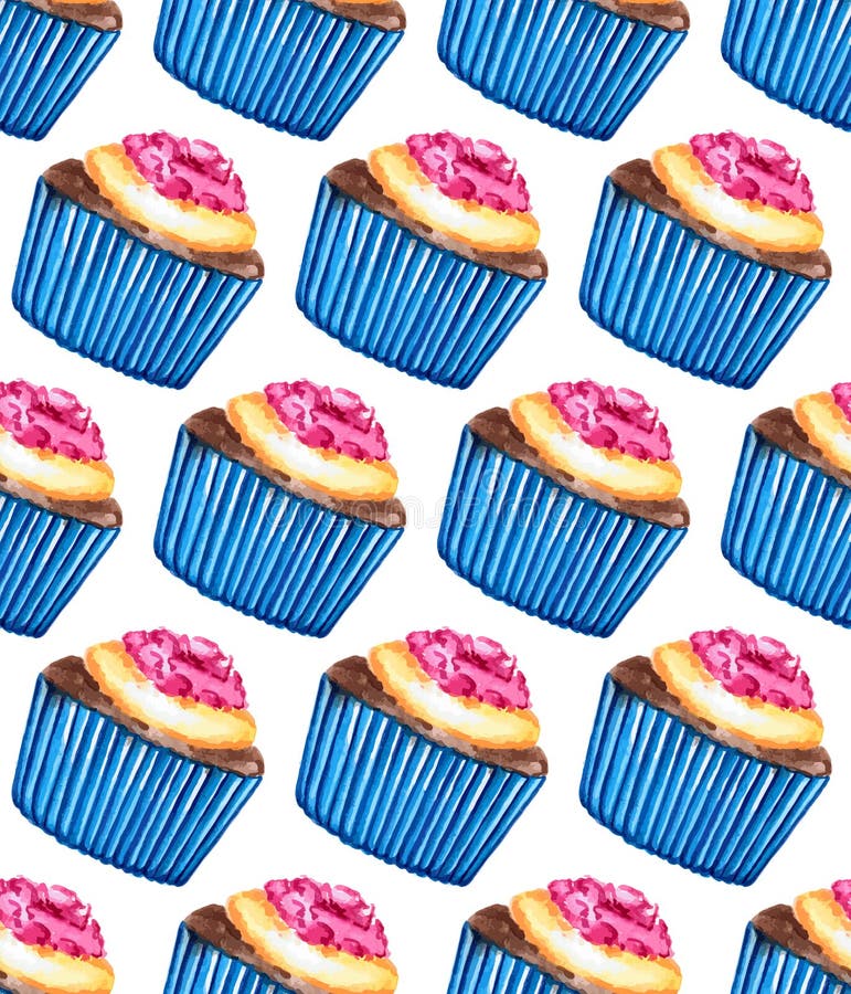 Cupcakes Pattern stock vector. Illustration of collection - 46871817