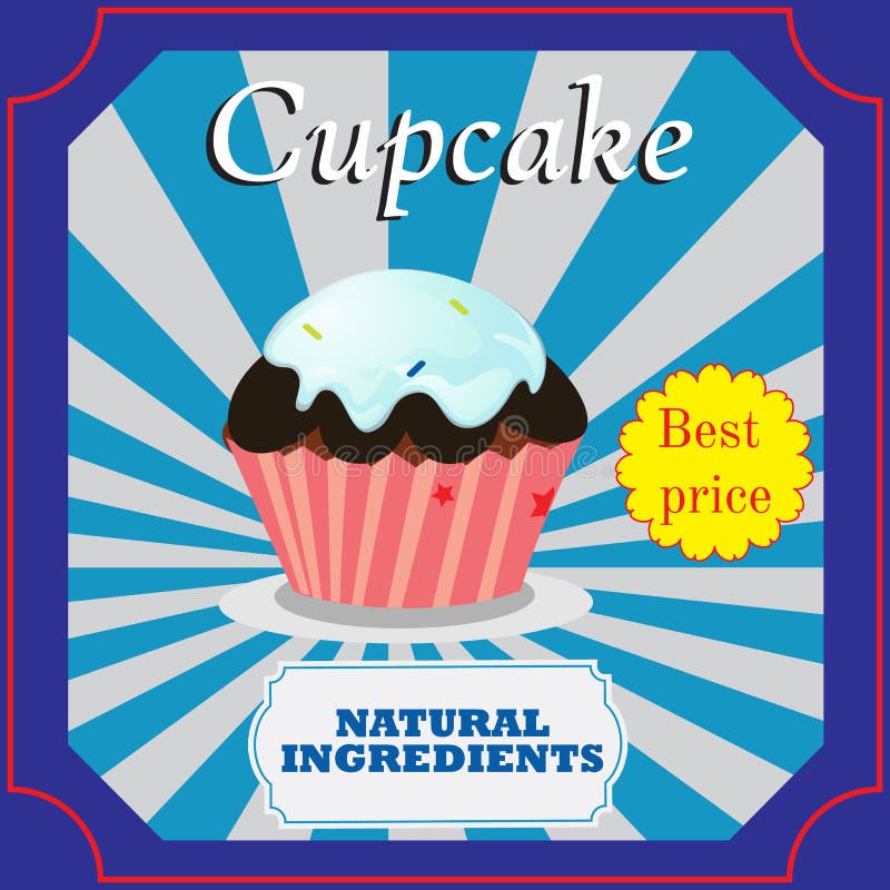 Cupcakes poster design stock vector. Illustration of goods - 53169445