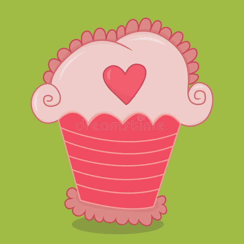 Cupcakes ruffles red 08 stock vector. Illustration of graphic - 197983174