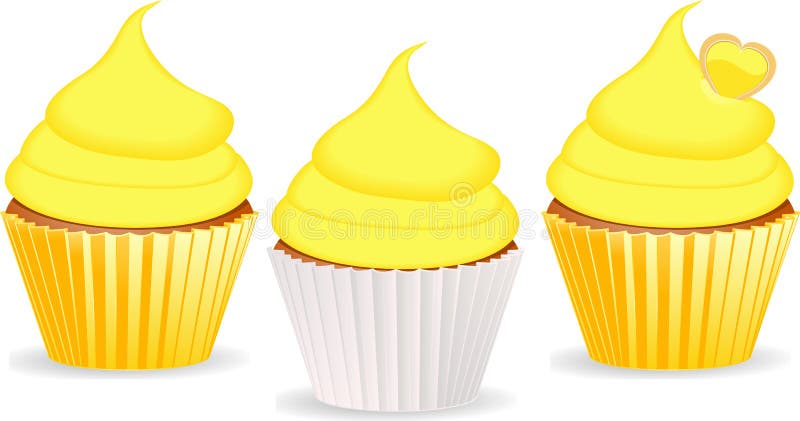 Cupcakes yellow stock vector. Illustration of baking - 30792690