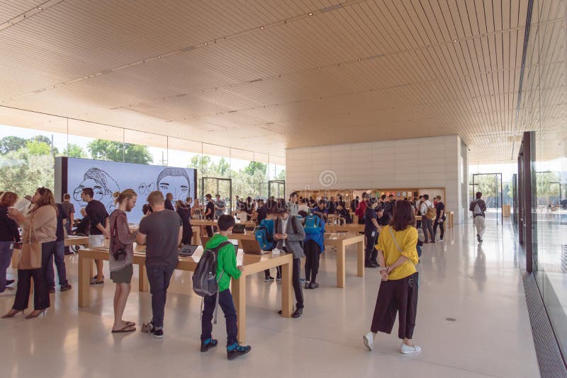 Apple Merchandise Retail Store at Apple Park Visitor Center Editorial ...