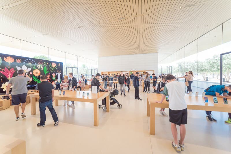 Apple Merchandise Retail Store at Apple Park Visitor Center Editorial ...
