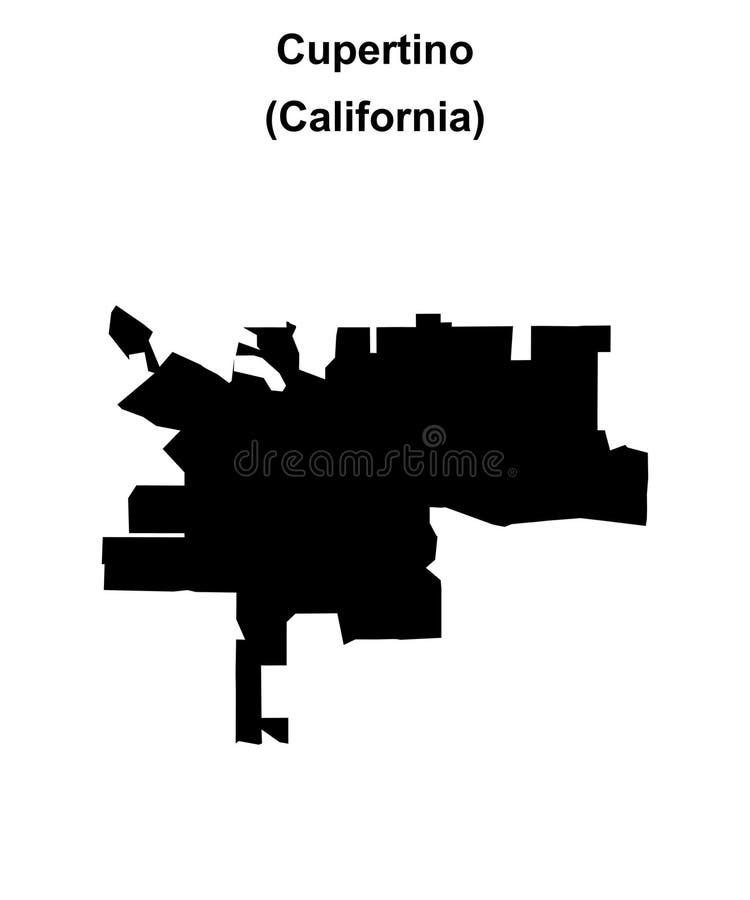 Cupertino outline map stock vector. Illustration of template - 356992778