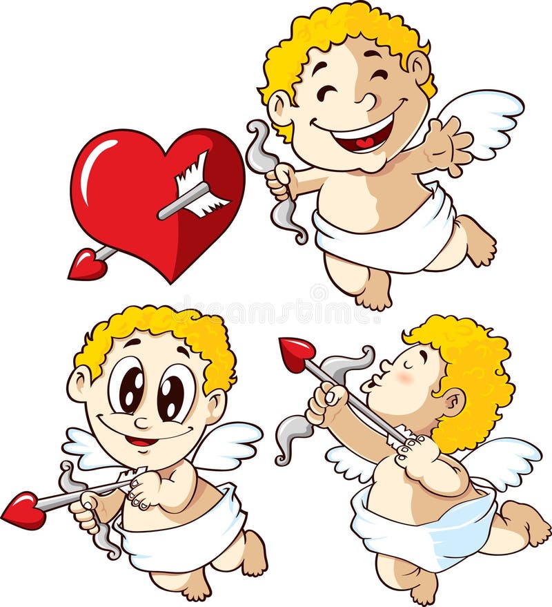 Cute Kawaii Little Boy Cupid Angel Stock Vector - Illustration of ...