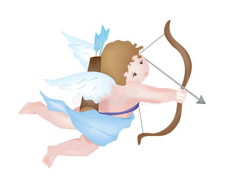 Cupid Weapons Set . Bow and Arrow with Heart Stock Vector ...