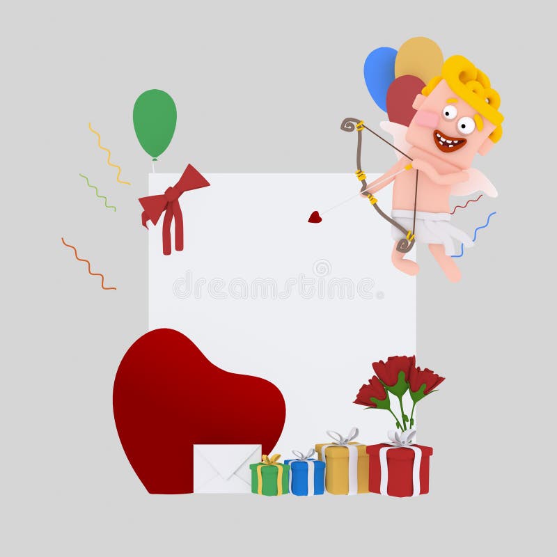 Cupid banner plackard stock illustration. Illustration of grandparents ...