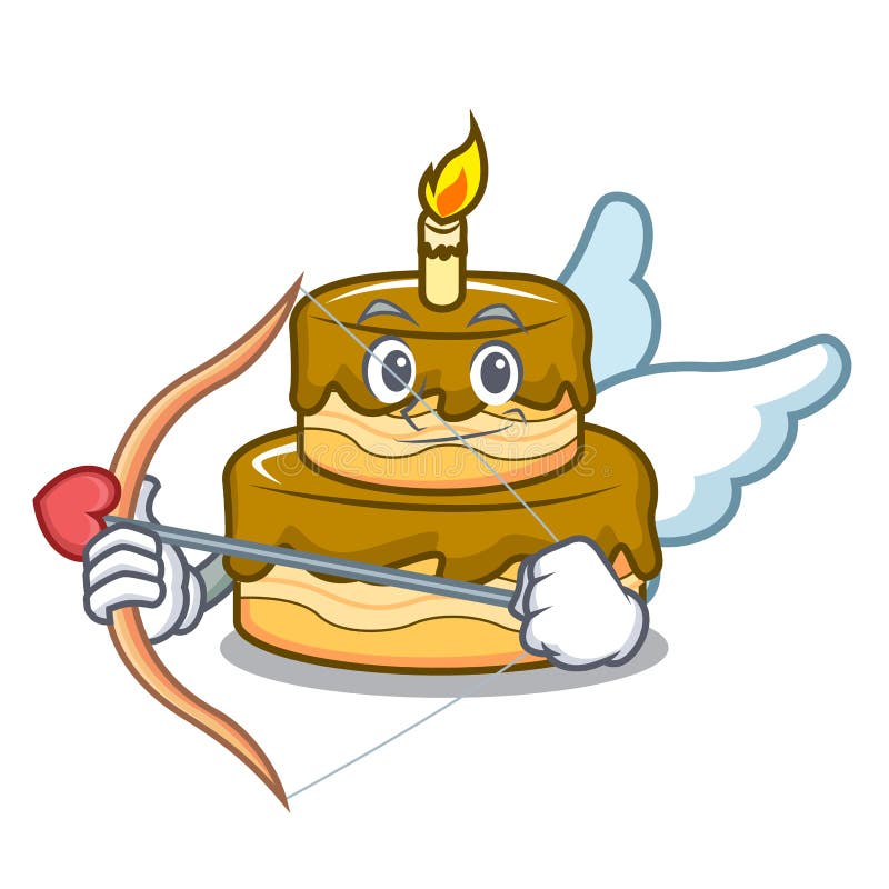 Cupid Birthday Cake Character Cartoon Stock Vector - Illustration of ...