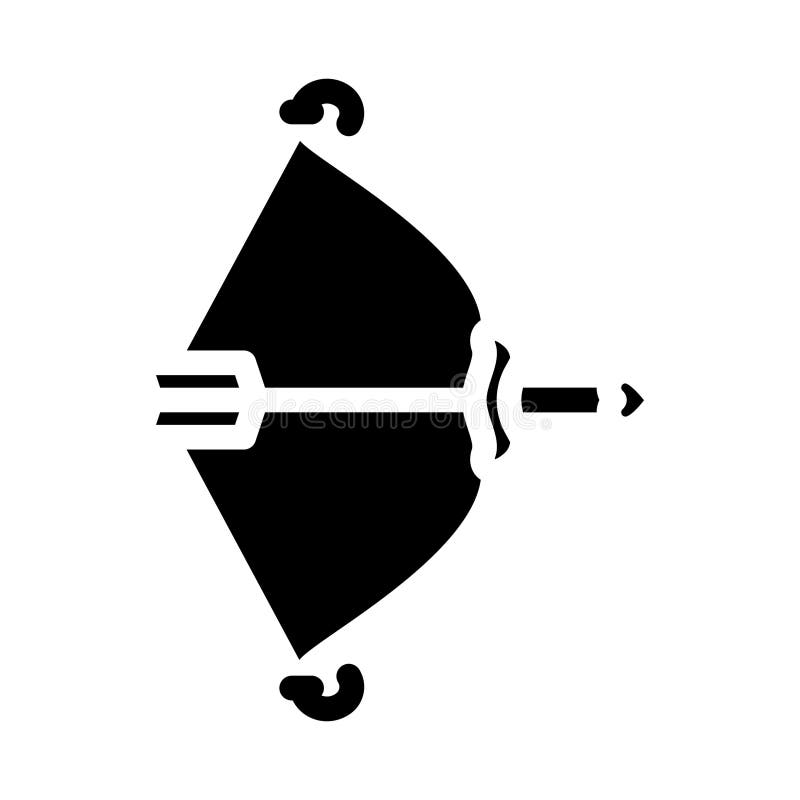 Cupid Bow Arrow Glyph Icon Vector Illustration Stock Illustration ...
