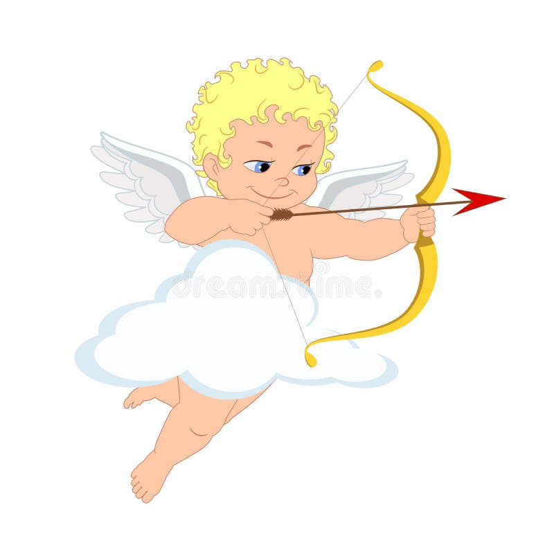 The Cupid and Cloud for Valentine`s Day or Wedding Stock Vector ...