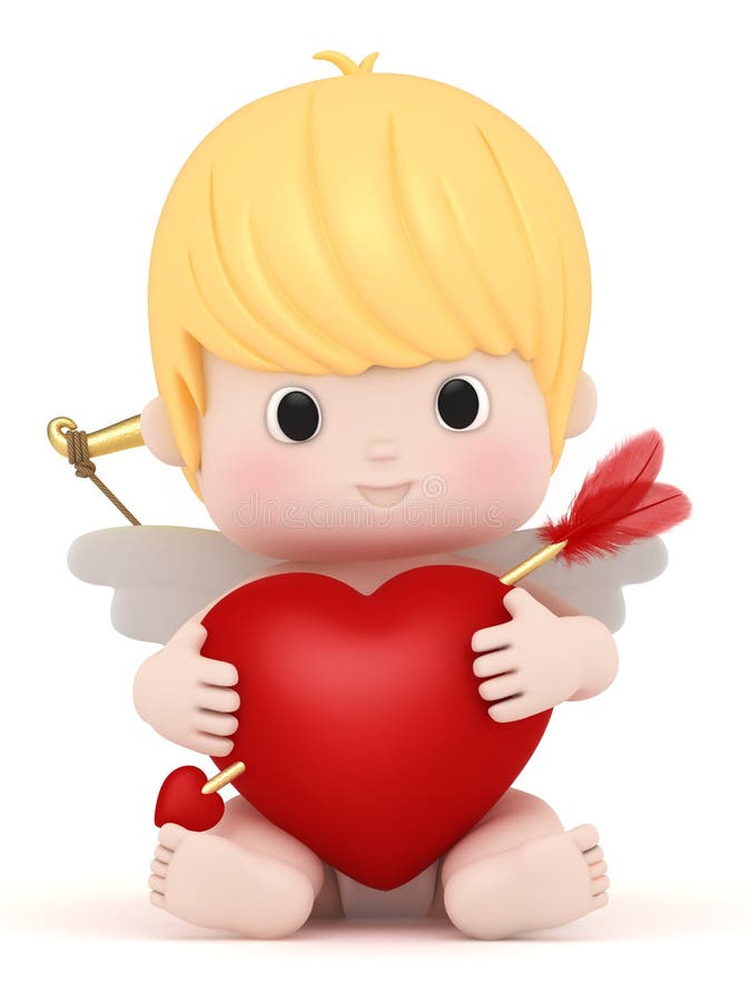 Cupid com curva e seta ilustração stock. Ilustração de feriado - 23125039