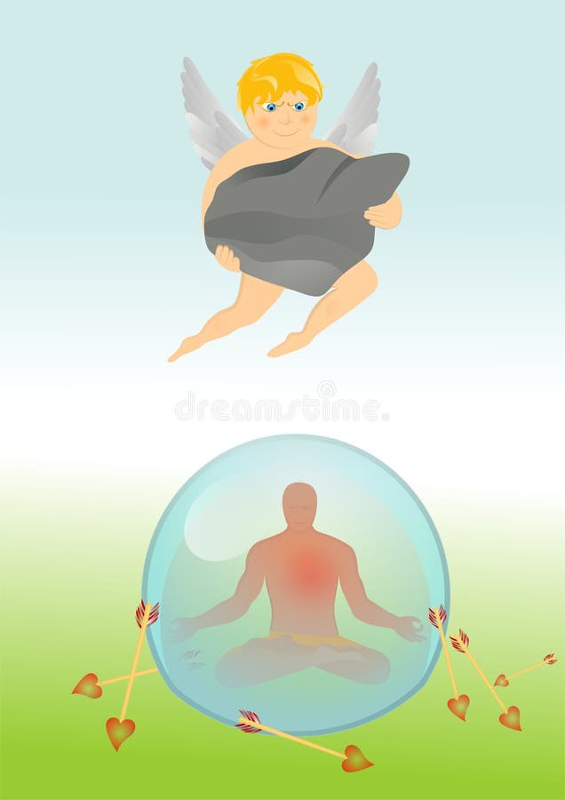 Cupid fighting stock vector. Illustration of flirting - 38223797