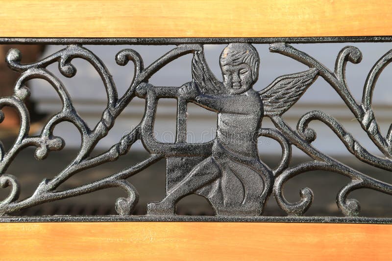 Cupid Figure Decorated on Wooden Chair Stock Image - Image of valentine ...