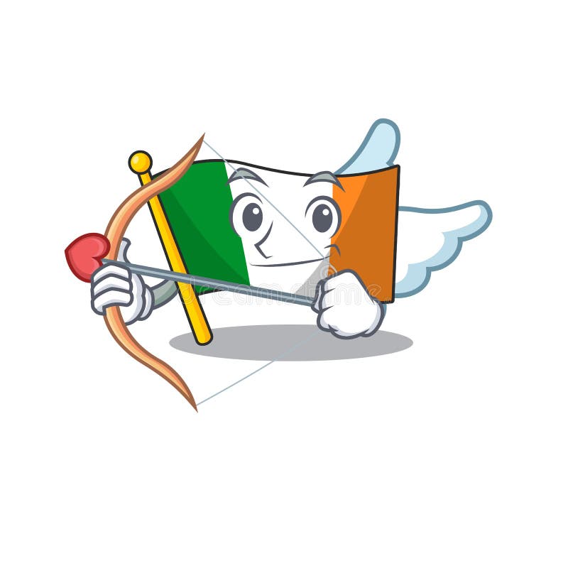 Cupid Flag Ireland Isolated with the Cartoon Stock Vector ...