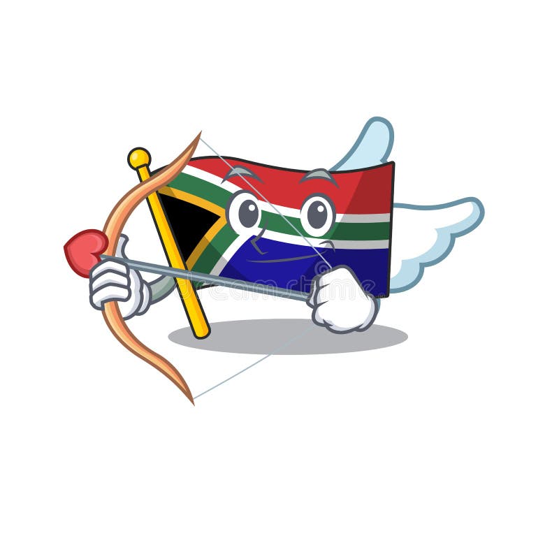 Cupid Flag South Africa on a Character Stock Vector - Illustration of ...