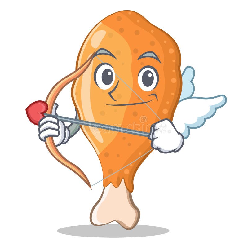 Cupid Fried Chicken Character Cartoon Stock Vector - Illustration of ...