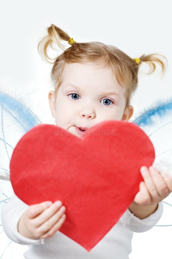 Cupid with heart stock photo. Image of artificial, romance - 7762896