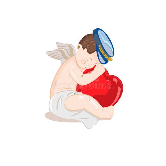 Angel Wing Hugging Heart Stock Illustrations – 55 Angel Wing Hugging ...