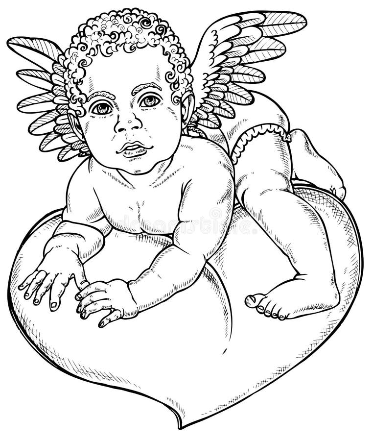 Cupid heart stock vector. Illustration of heavenly, valentines - 36565141