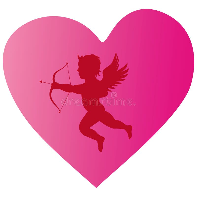 Cupid heart silhouette stock vector. Illustration of cupid - 20699708