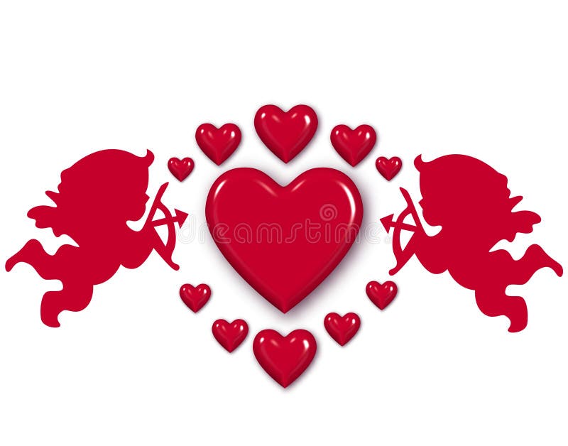 Cupid and hearts stock illustration. Illustration of romantic - 5672028