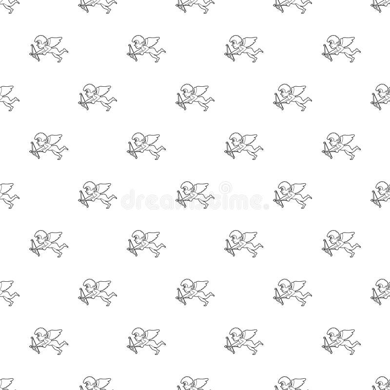 Cupid Pattern Vector Seamless Stock Vector - Illustration of background ...