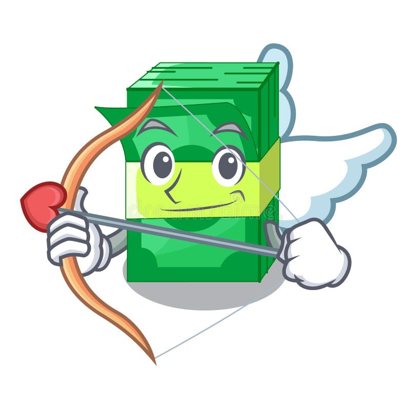 Cupid Stack Money Shape Cartoon on Table Stock Vector - Illustration of ...