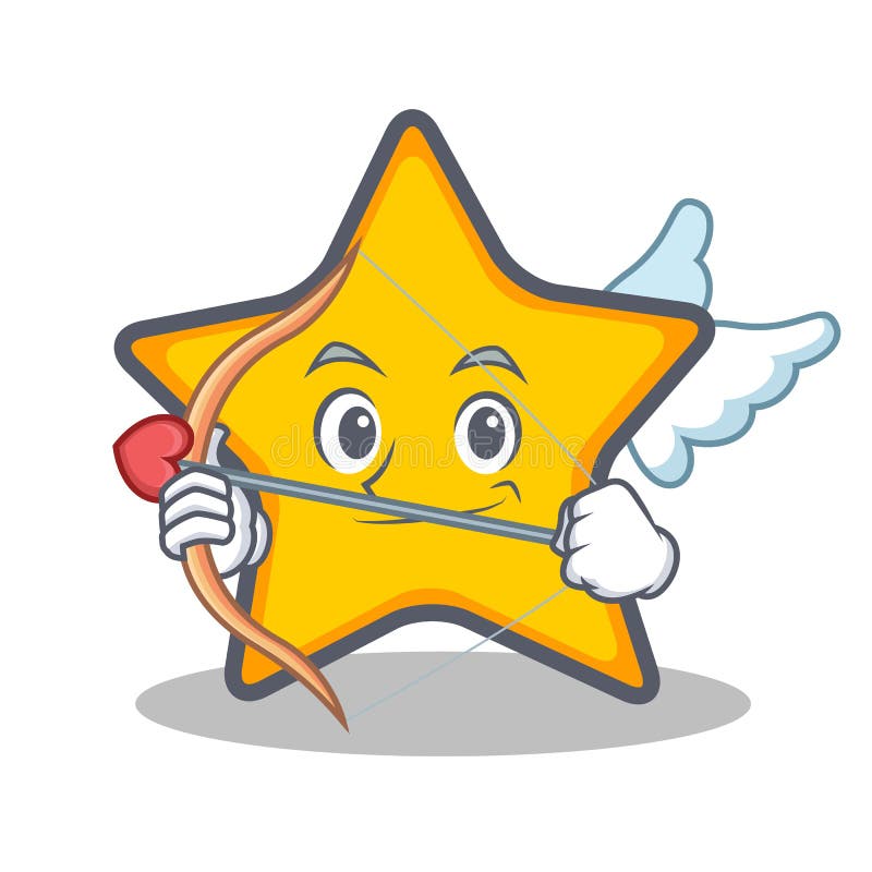 Cupid Star Badge Police Isolated in Mascot Stock Vector - Illustration ...