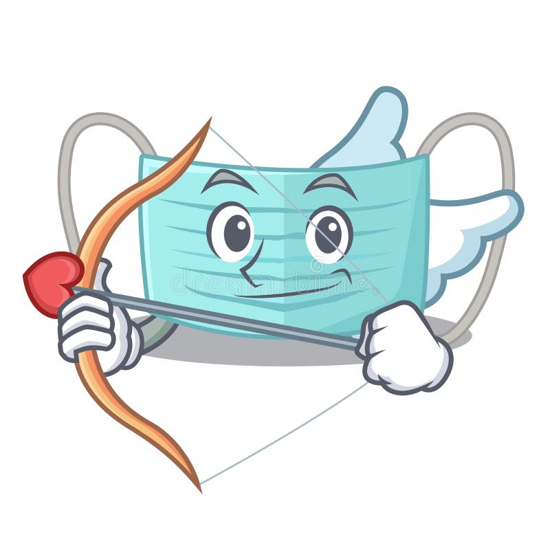 Cupid Surgical Mask Isolated with the Mascot Stock Vector ...