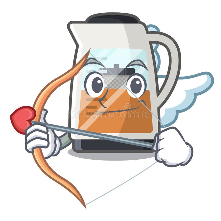 Cupid Tea Maker Isolated with the Mascot Stock Vector - Illustration of ...