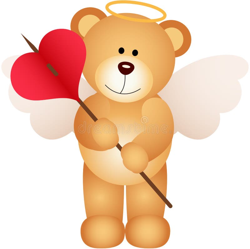 Cupid teddy bear stock vector. Illustration of card, gift - 12881859