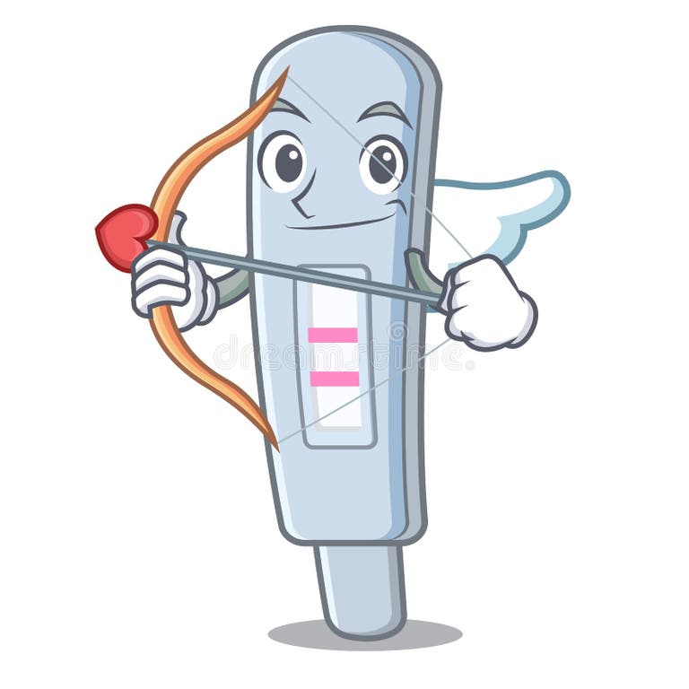 Cupid Test Pack in the Mascot Shape Stock Vector - Illustration of love ...