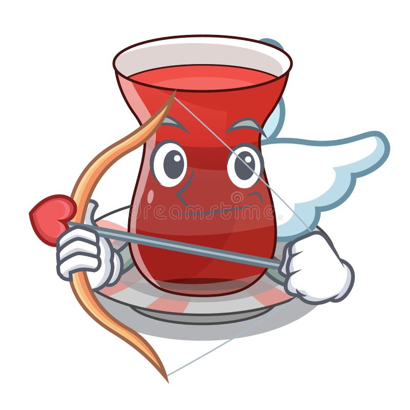 Cupid Trukish Tea in the Cartoon Form Stock Vector - Illustration of ...