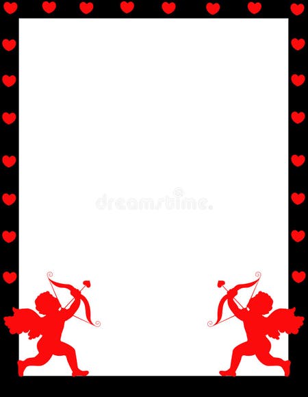 Cupid Valentine S Day Background/ Border Stock Vector - Illustration of ...