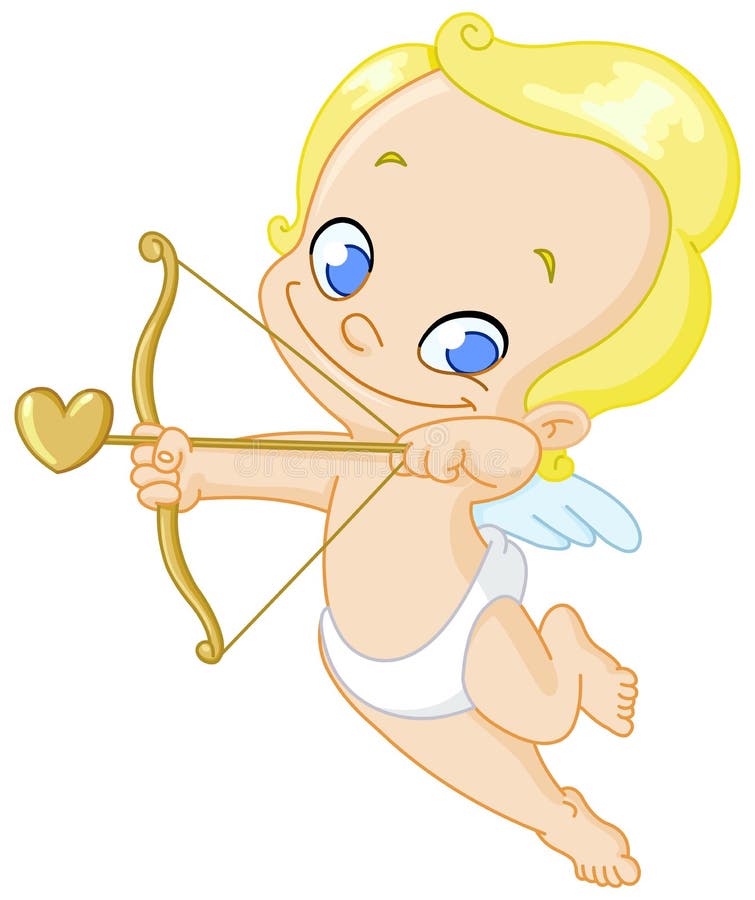 Cupidon mignon illustration de vecteur. Illustration du fête - 12827871