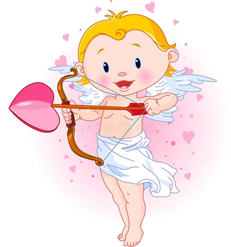 Cupidon mignon illustration de vecteur. Illustration du fête - 12827871