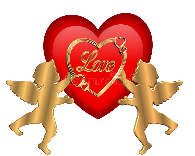 Cupids Heart Valentine Isolated Stock Illustration - Illustration of ...