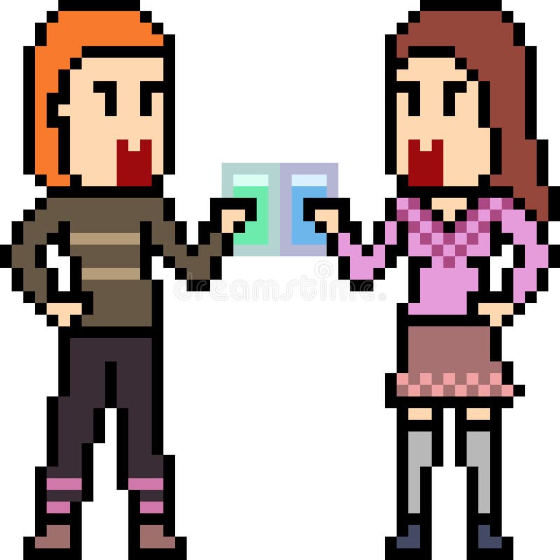 Cuplu De Pixeli Vectoriali Sărbătorește Stock Vector - Ilustrare din ...