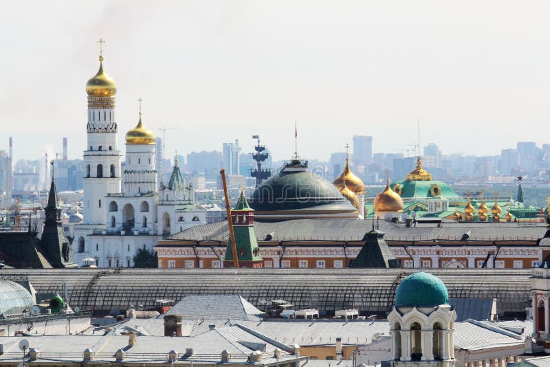 The Cupola of Ivan Great Tower Bell in Moscow Kremlin Stock Photo ...