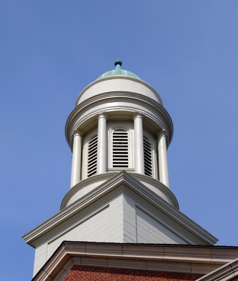 A Cupola on Top of a Brick Building Stock Photo - Image of white ...