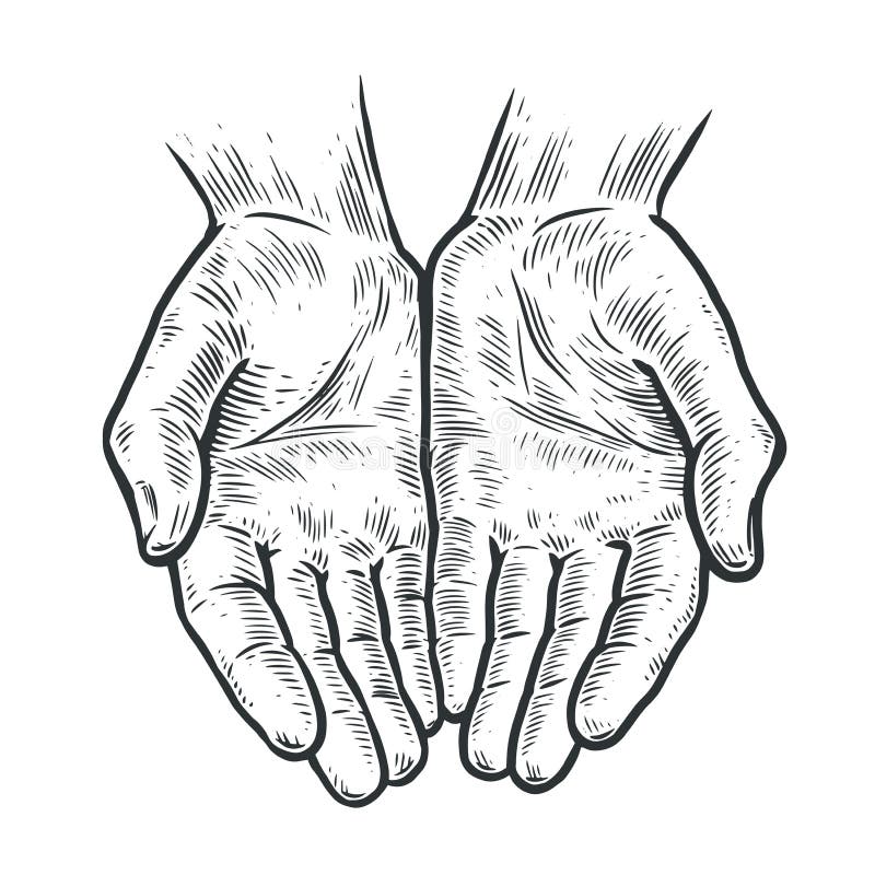 Cupped Hands, Folded Arms Sketch. Hand Drawn Vector Illustration Stock ... Cupped Hands, Folded Arms Sketch. Hand Drawn Vector Illustration Stock ...
