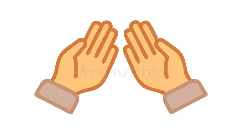 Cupped Hands Icon, Symbolizing Offering, Receiving, or Prayer , Vector ...