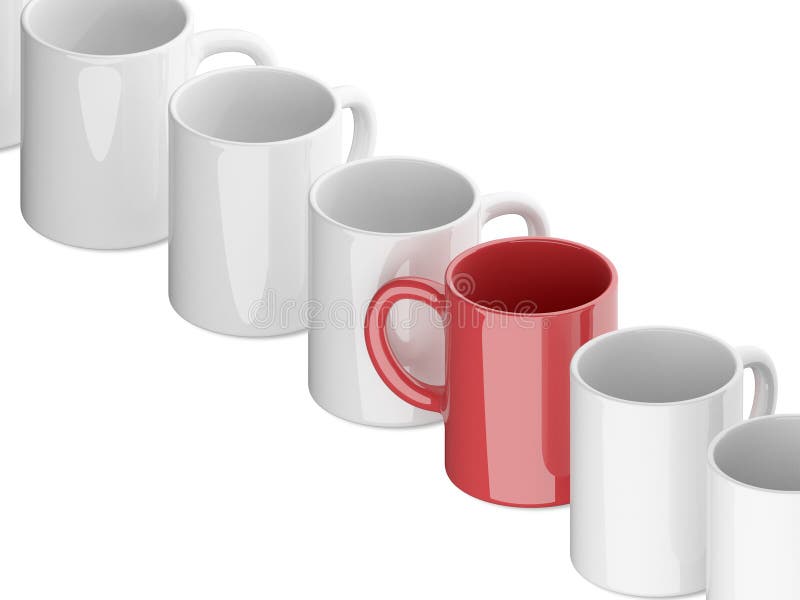 Cups arranged in a row stock illustration. Illustration of cups - 37716906