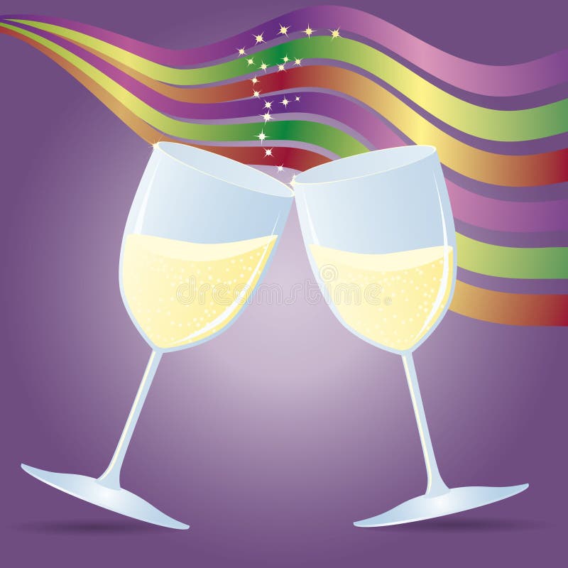 Cups Champagne Ribbons Stock Illustrations – 9 Cups Champagne Ribbons ...