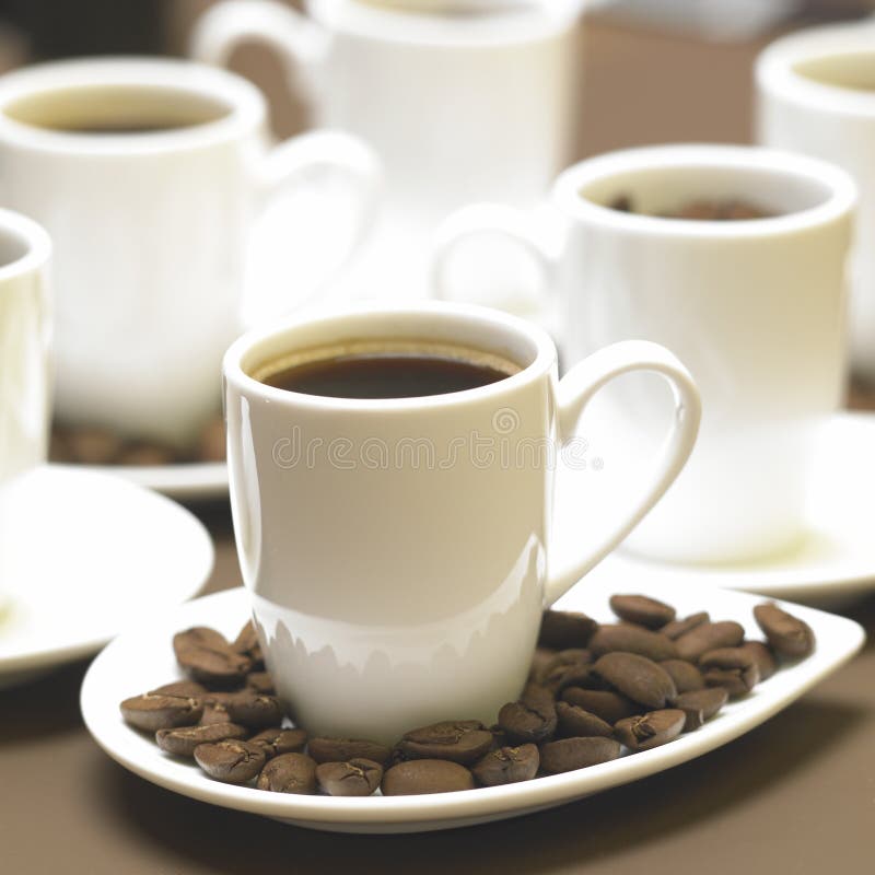 Cups of coffee stock photo. Image of brown, inside, full - 170022428