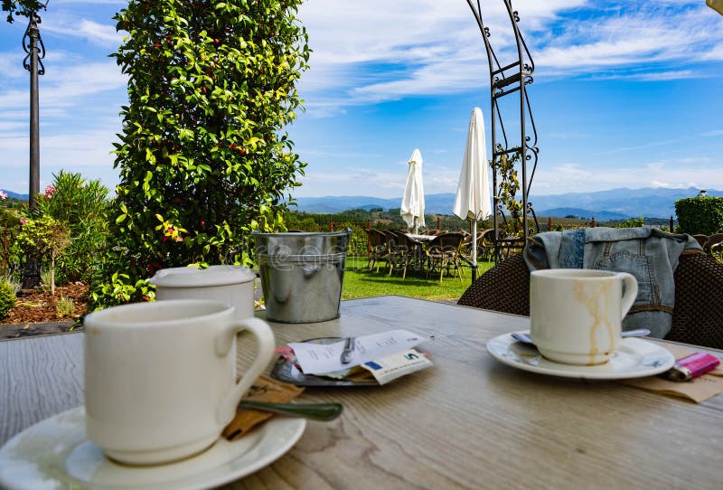 Coffee on terrace stock photo. Image of morning, interior - 285739796
