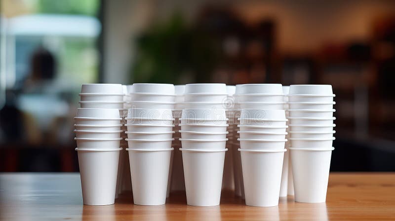 Cups disposable coffee stock illustration. Illustration of modern ...