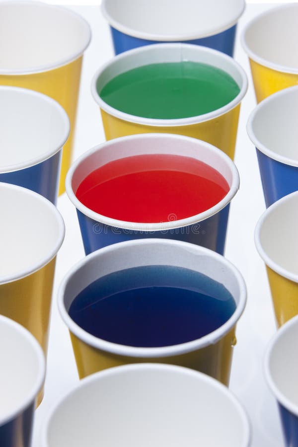 Cups Filled with Colorful Liquid. Stock Image - Image of studio ...