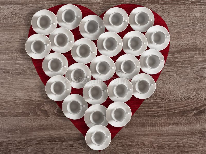 Cups in form of heart stock image. Image of pattern - 113202461