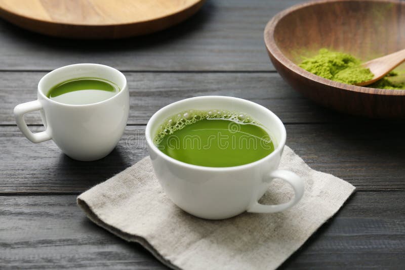 Cups of fresh matcha tea stock image. Image of camellia - 119068601
