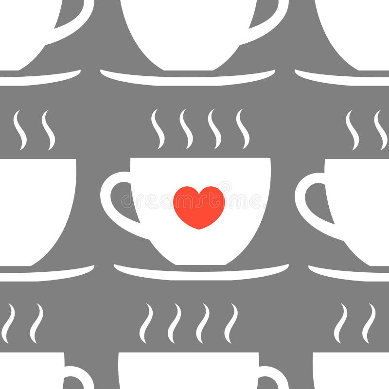 Cups seamless pattern stock vector. Illustration of graphic - 97746962